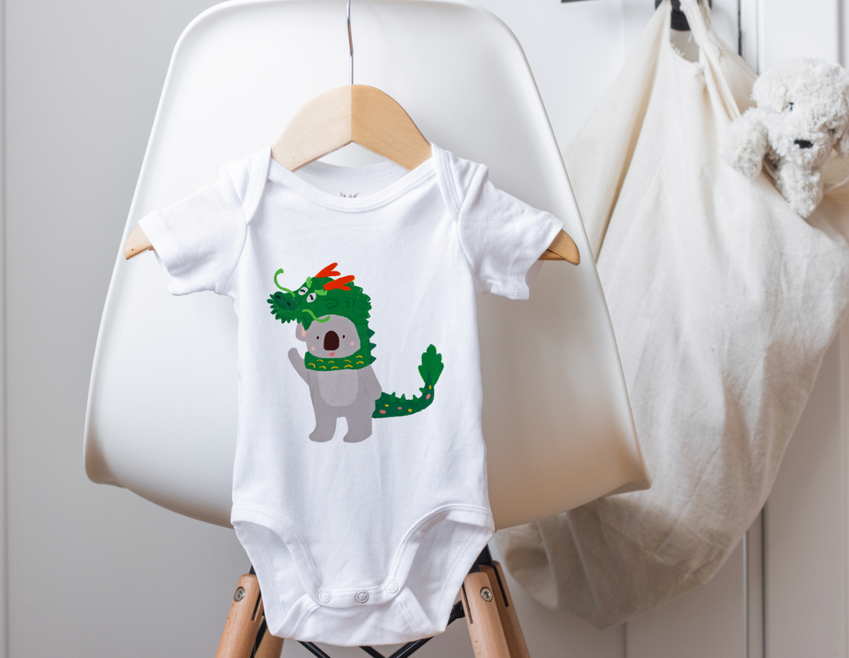 Personalised Onesie Romper - Dragon and Koala by Suki McMaster — sukimcmaster