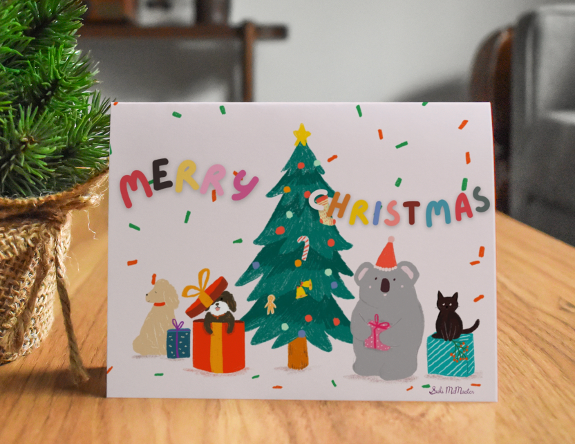 Blank Card - Koala and Pawsome Christmas Card by Suki McMaster ...