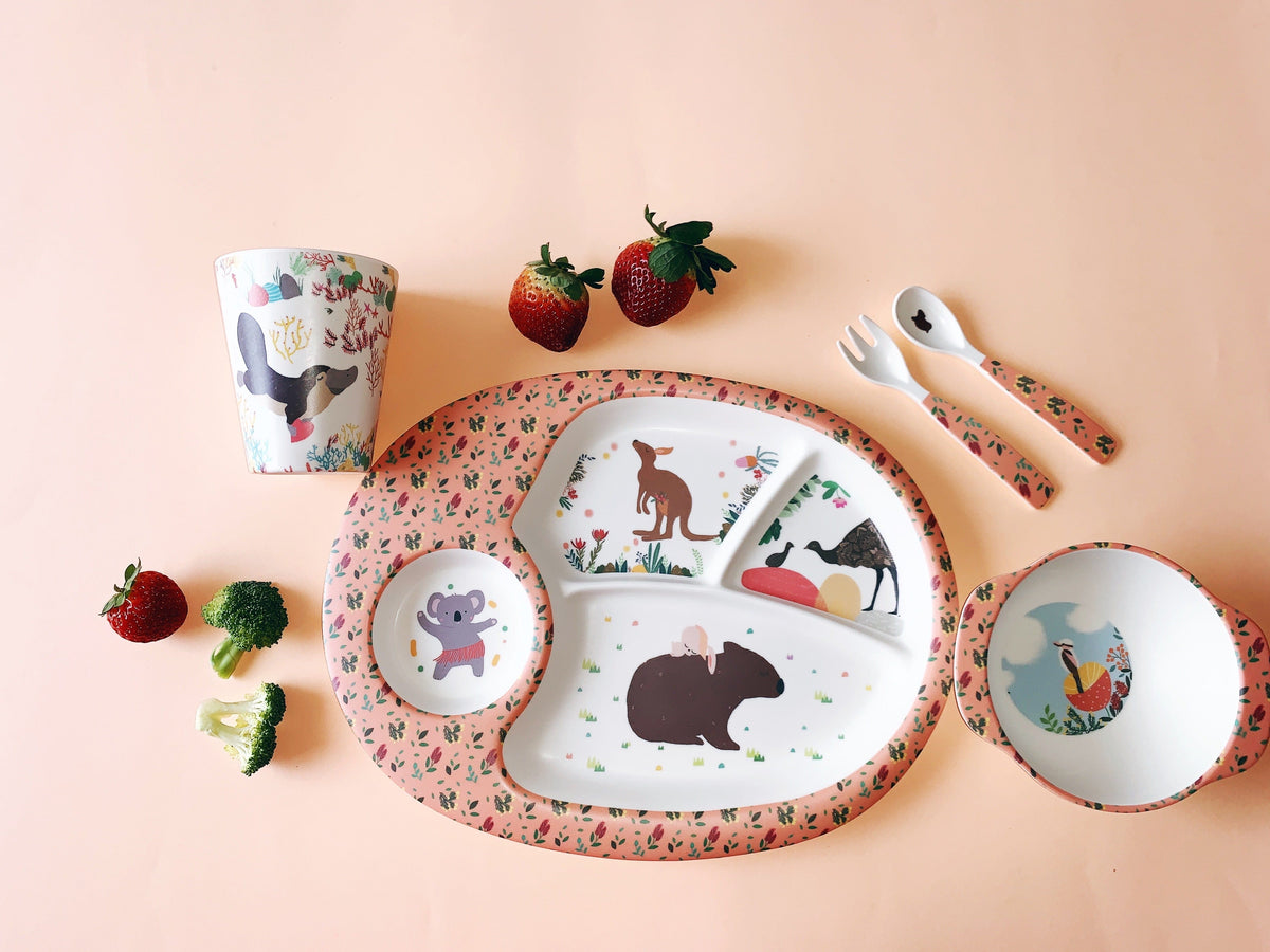 5pcs Melamine Childrens Dinner Sets - Australian Animals Design by Suki ...
