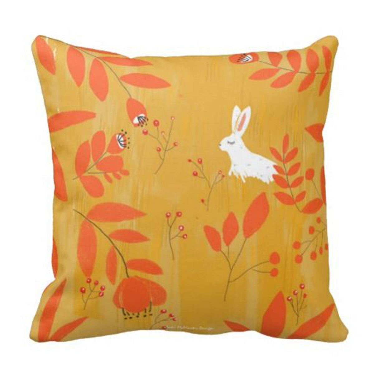 Cushion Cover - Orange Autumn Rabbit | Unique Melbourne Gift Shop ...